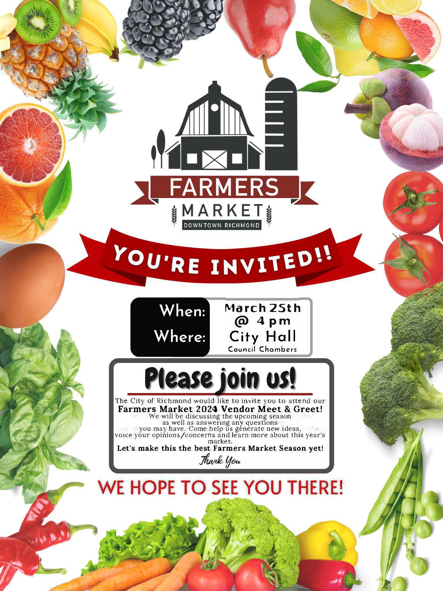 Farmers Market 2024 Vendor Meet & Greet!